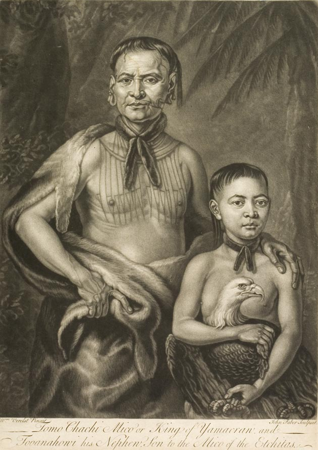 Portrait by William Verelst showing Tomochachi, a Yamacraw chief, and ...